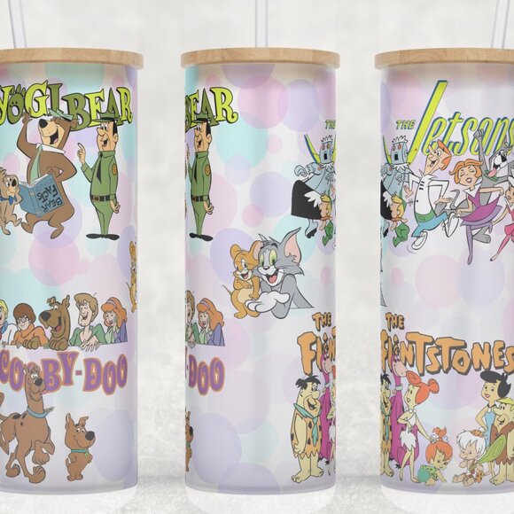 Dining | Frosted Glass 8s Scooby Doo Jetsons Flintstones Cup Mug ...